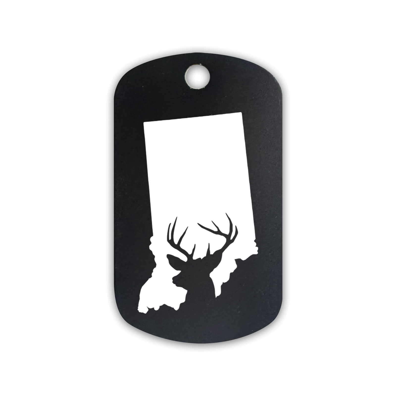 Indiana Deer State GI Dog Tag Aluminum Keychain buck hunt hunting rifle ...