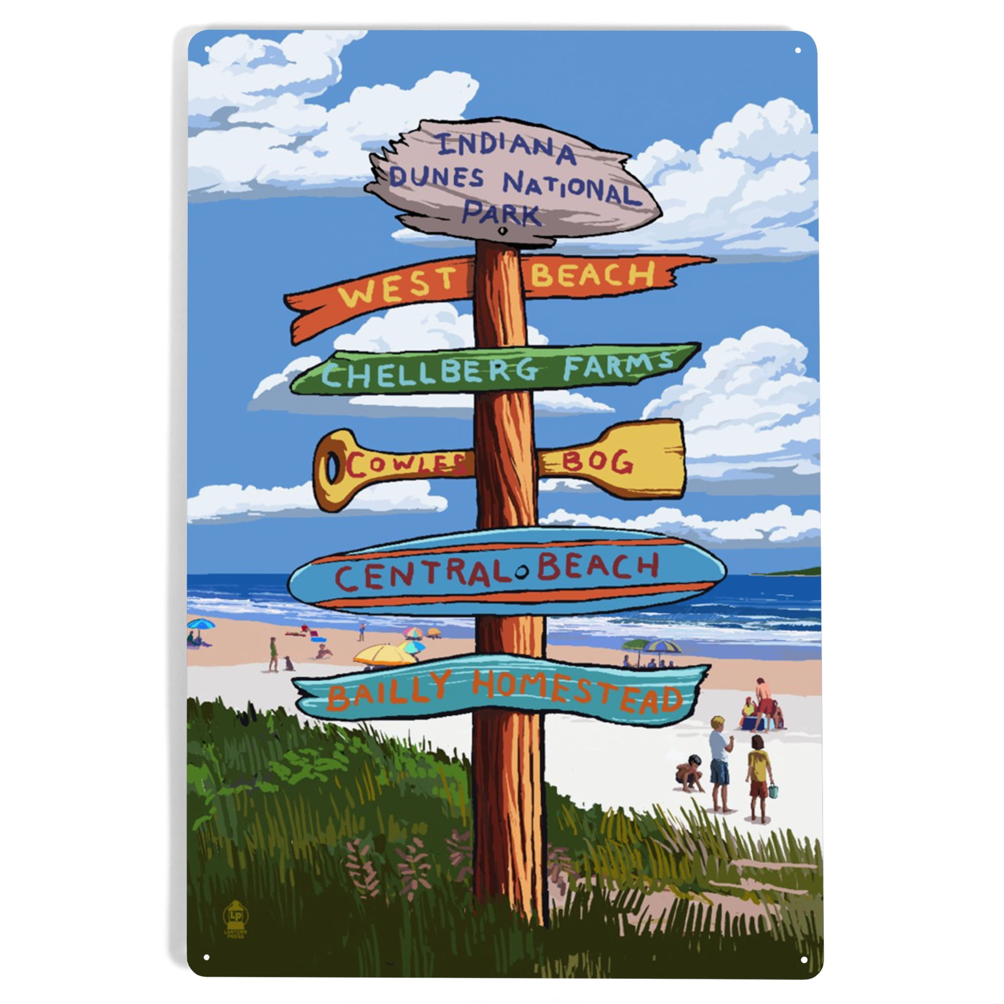 Indiana Dunes National Park, Indiana, Beach Destination Signpost (12x18 ...