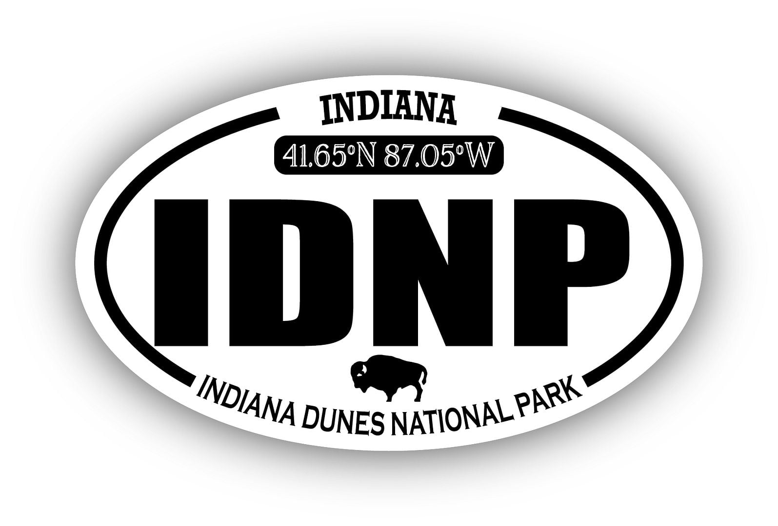 Indiana Dunes National Park Indiana IDNP Oval Bumper Sticker 3M Vinyl ...