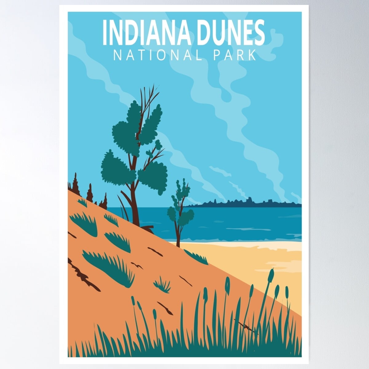 Indiana Dunes National Park Poster Wall Art, Modern Wall Decor For Living Room Bedroom, 12x18 ...