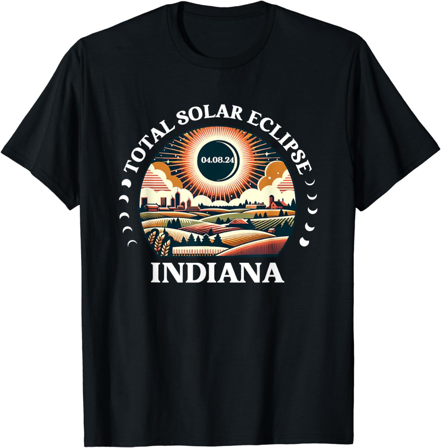 Indiana Eclipse 4.08.24 America Total Solar Eclipse 2024 T-Shirt ...