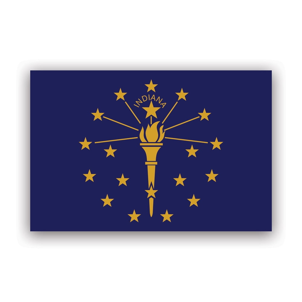 Indiana Flag Sticker Decal - Self Adhesive Vinyl - Weatherproof - Made ...