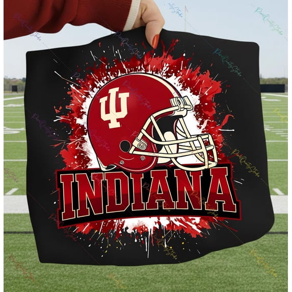 Indiana Football Helmet shirt| Crimson Red Splatter Distressed Design ...