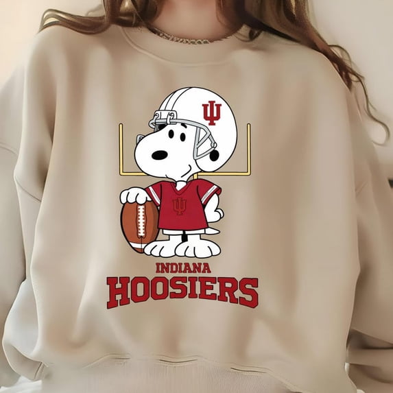 Indiana Football Sweatshirt, Snoopy Style Fan Crewneck,Hoosiers College ...