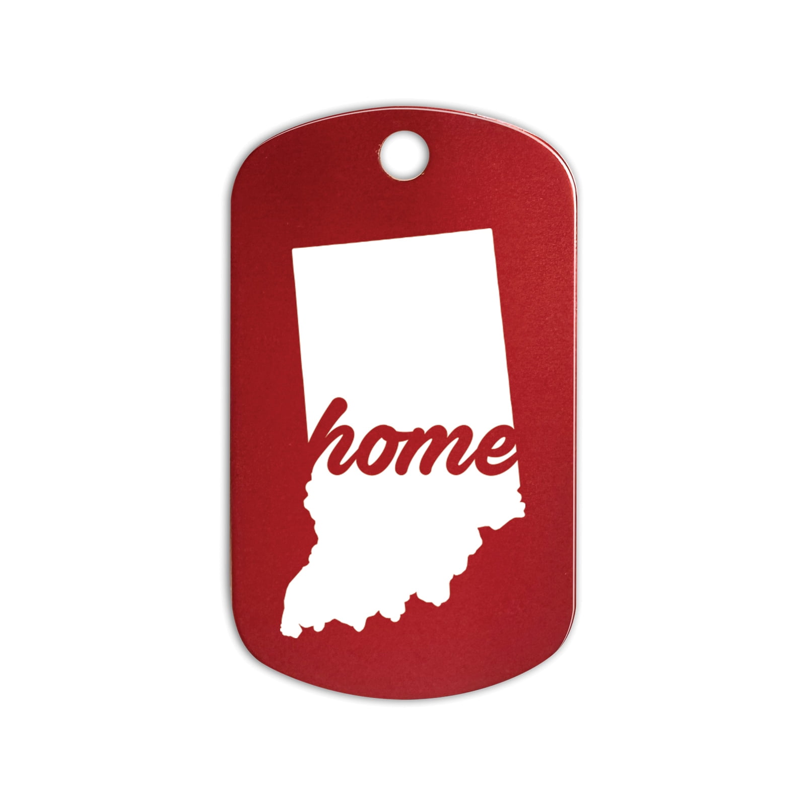 Indiana Home GI Dog Tag Aluminum Keychain state shaped in love - Red ...