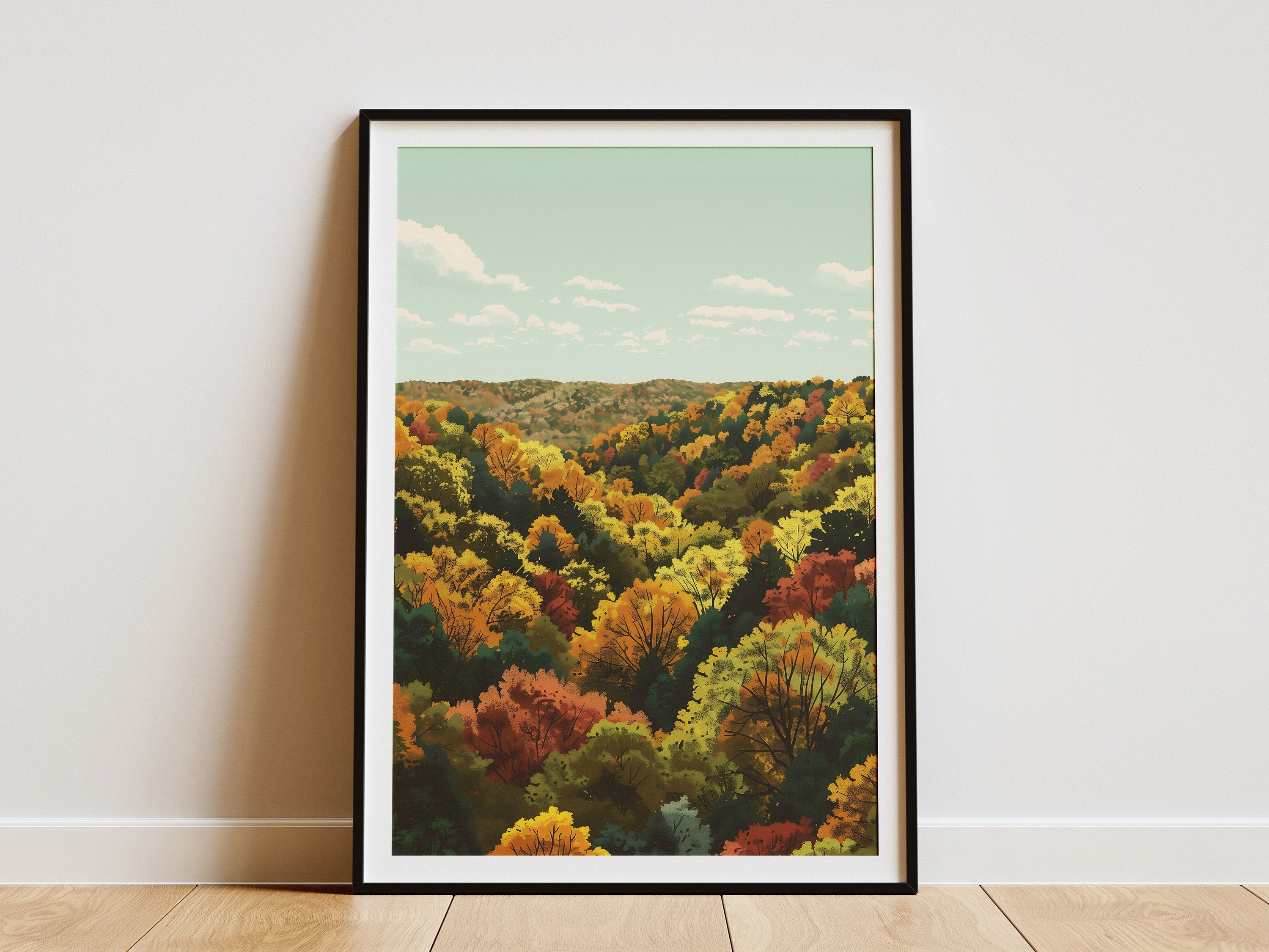 Indiana Hoosier National Forest Autumn Fall Trees Poster Print ...