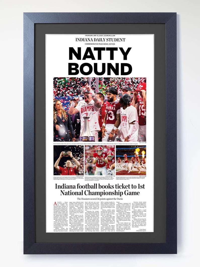 Indiana Hoosiers Natty Bound 2026 Football Vintage Newspaper Style ...