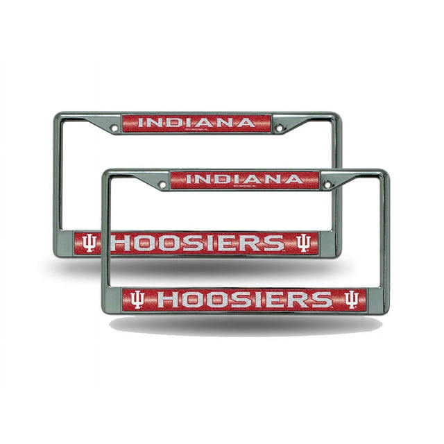 Indiana IU Hoosiers NCAA Sparkly Glitter Bling Look Chrome (2) License ...