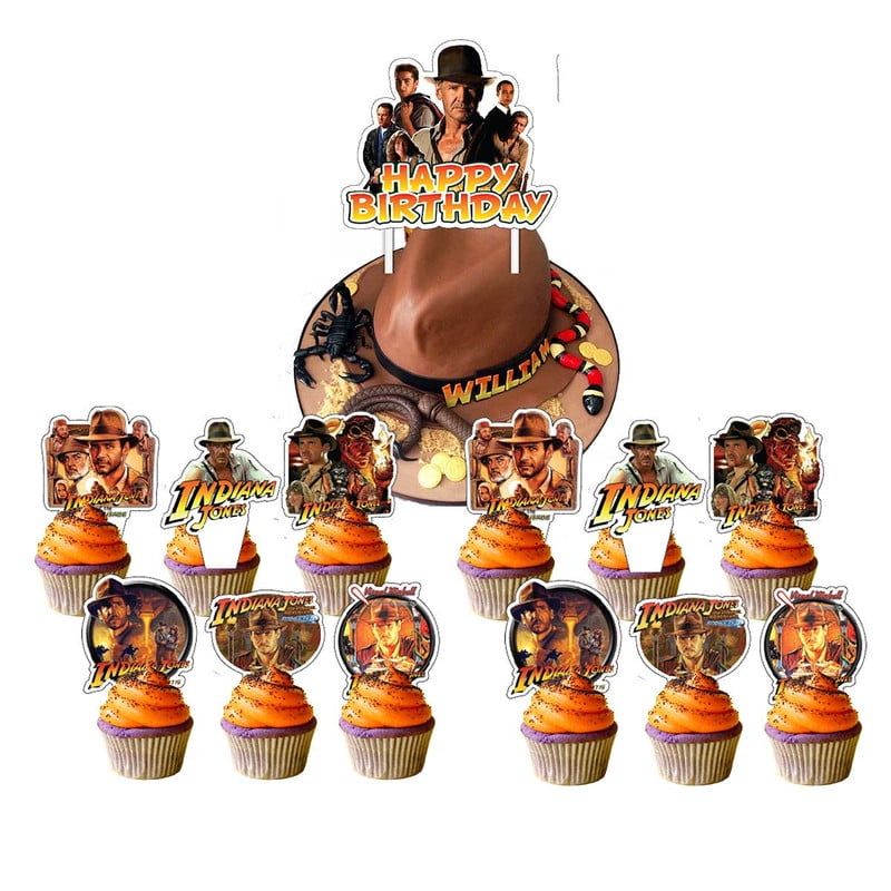 Indiana Jones Cake Topper CupcakeS Set Birthday Party Supplies ...