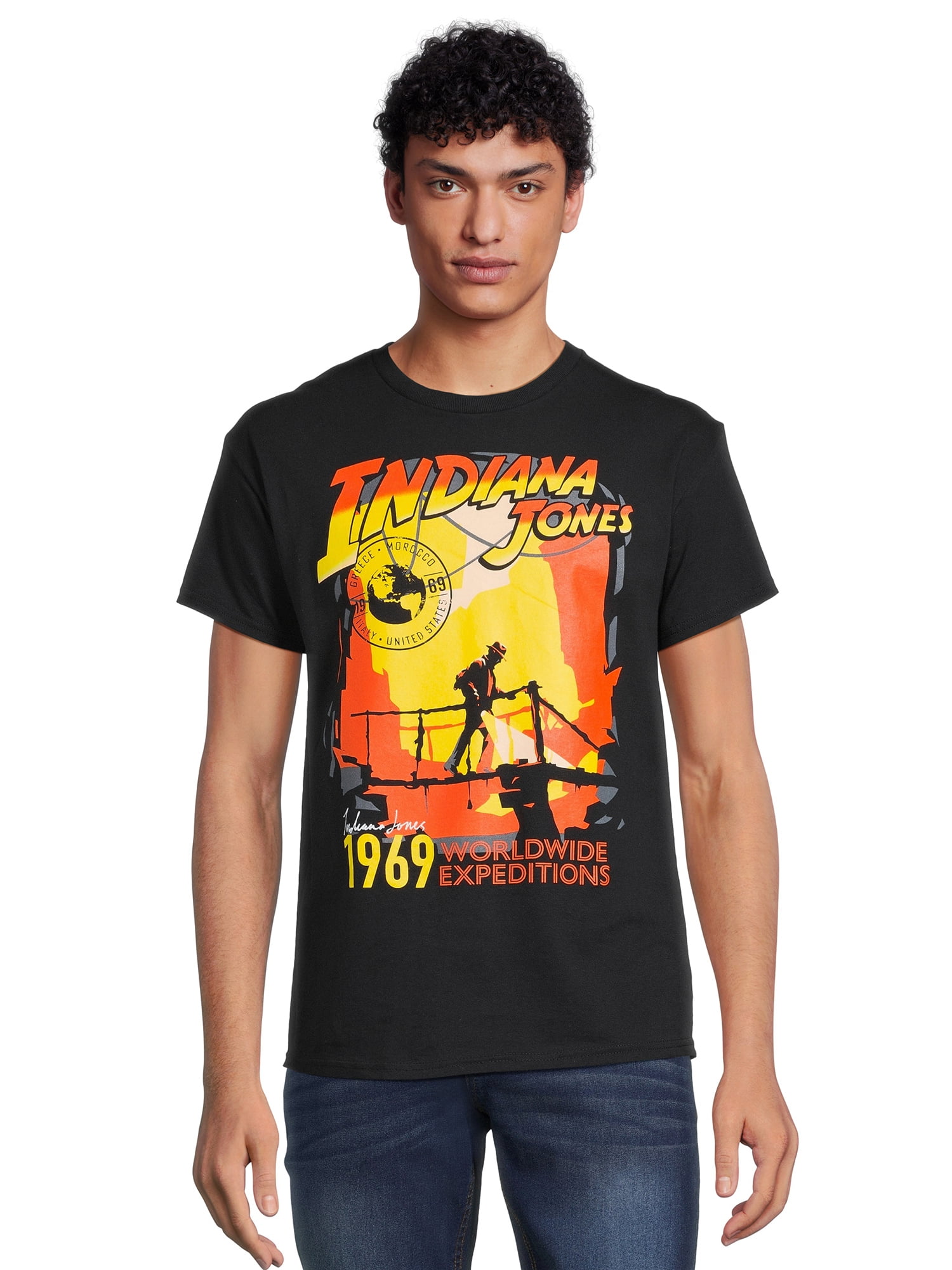Indiana Jones Men's and Big Men's Short Sleeve Graphic Tee, Sizes S-3XL ...