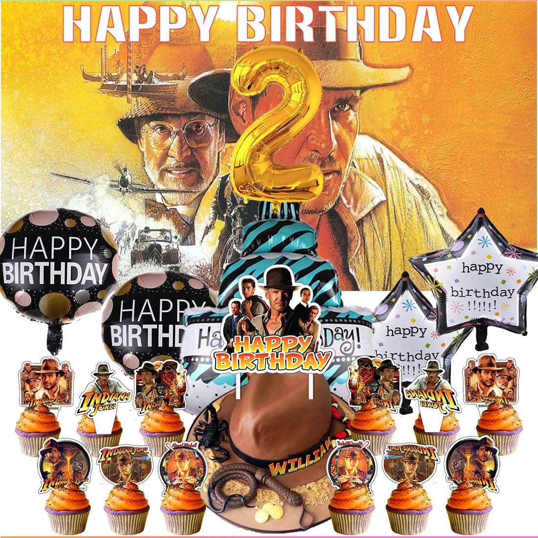 Indiana Jones Party Supplies Decor 2nd Kit Balloons Birthday Cake ...