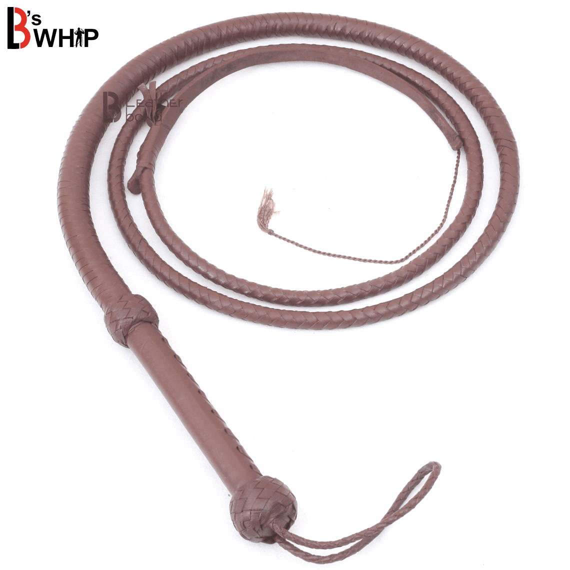 Indiana Jones Style 10 Foot 8 Plait Dark Brown Leather Bullwhip Real ...