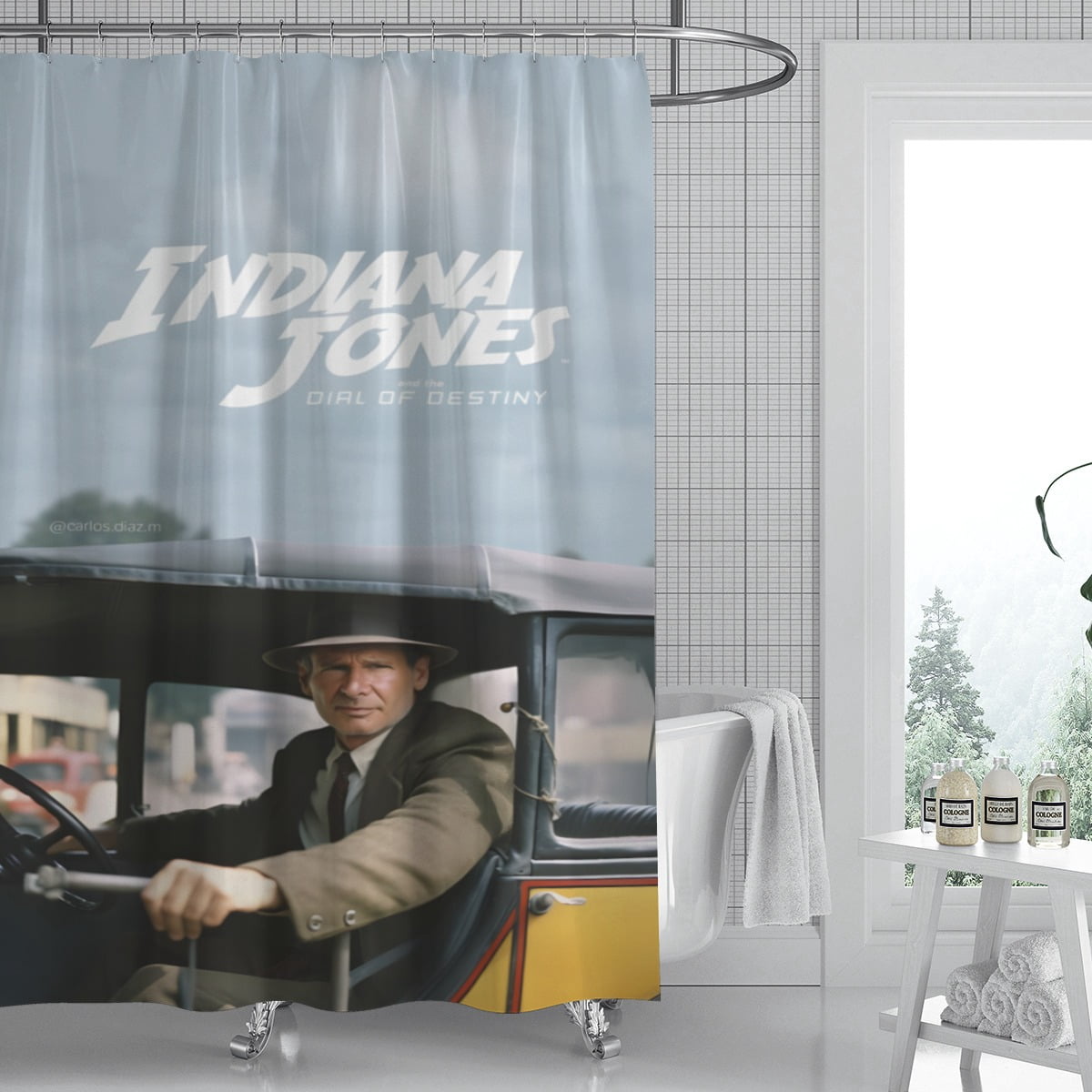 Indiana Jones shower curtain offers a timeless design, waterproof ...