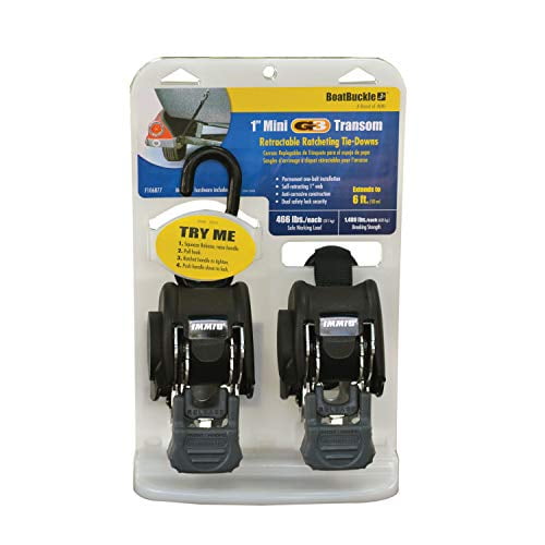 Indiana Marine & Boat Buckle F106877 1" Retractable Transom Tie-Down ...
