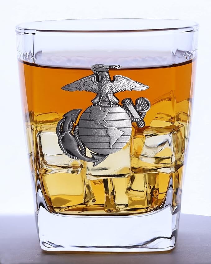 Indiana Metal Craft 13 Oz Double Old Fashion Glass with US Marine Corps ...