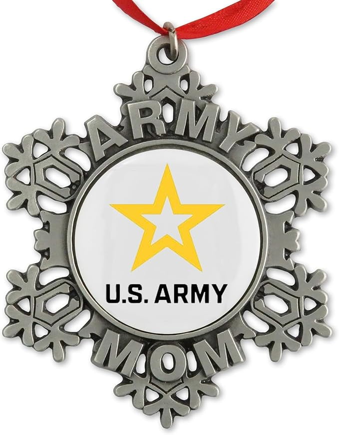 Indiana Metal Craft US Army MOM Pewter Snowflake with Army Star Emblem ...