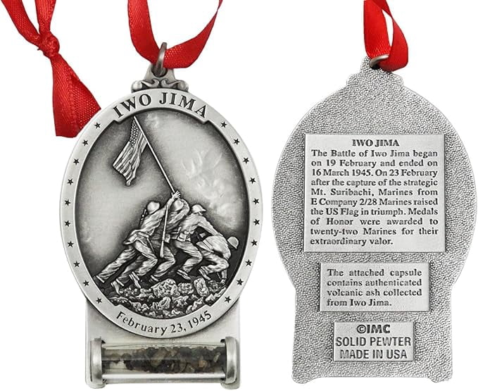 Indiana Metal Craft US Marine Corps Iwo Jima Pewter Christmas Ornament ...