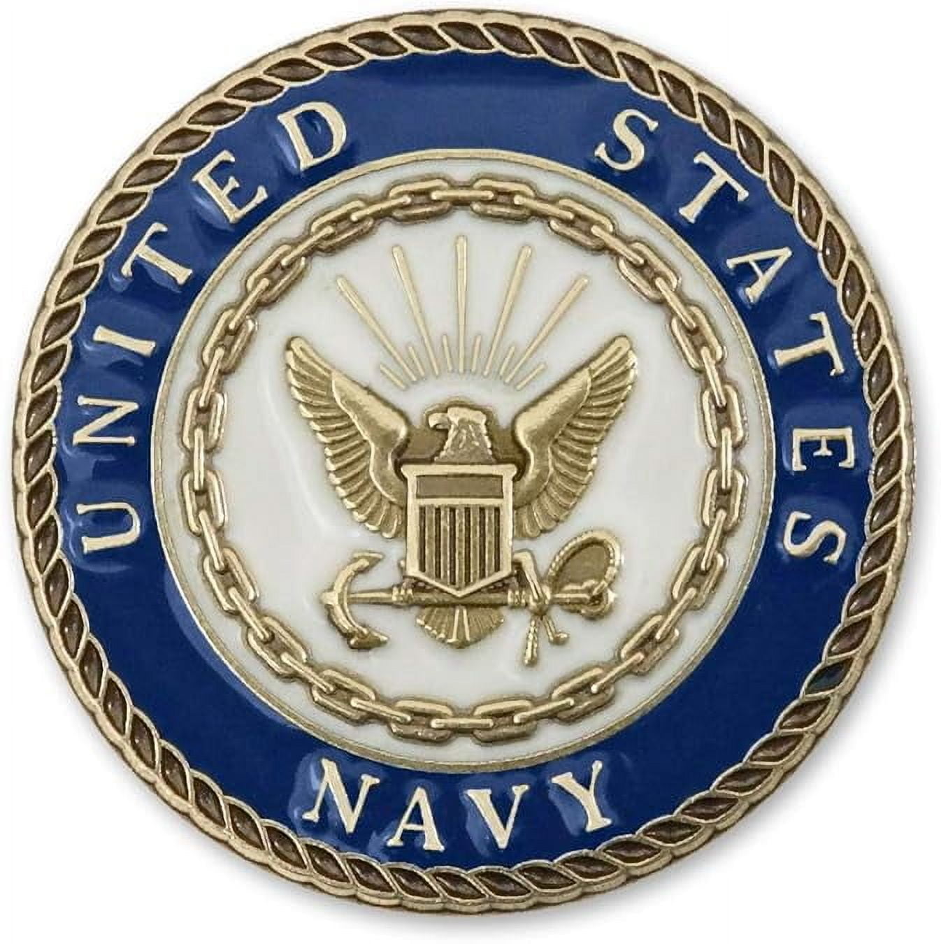 Indiana Metal Craft US NAVY CREST 1 inch Die Struck Solid Brass Pin ...
