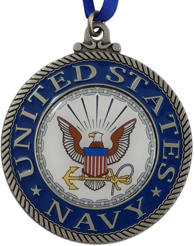 Indiana Metal Craft US Navy Traditional Crest Pewter Ornament with ...