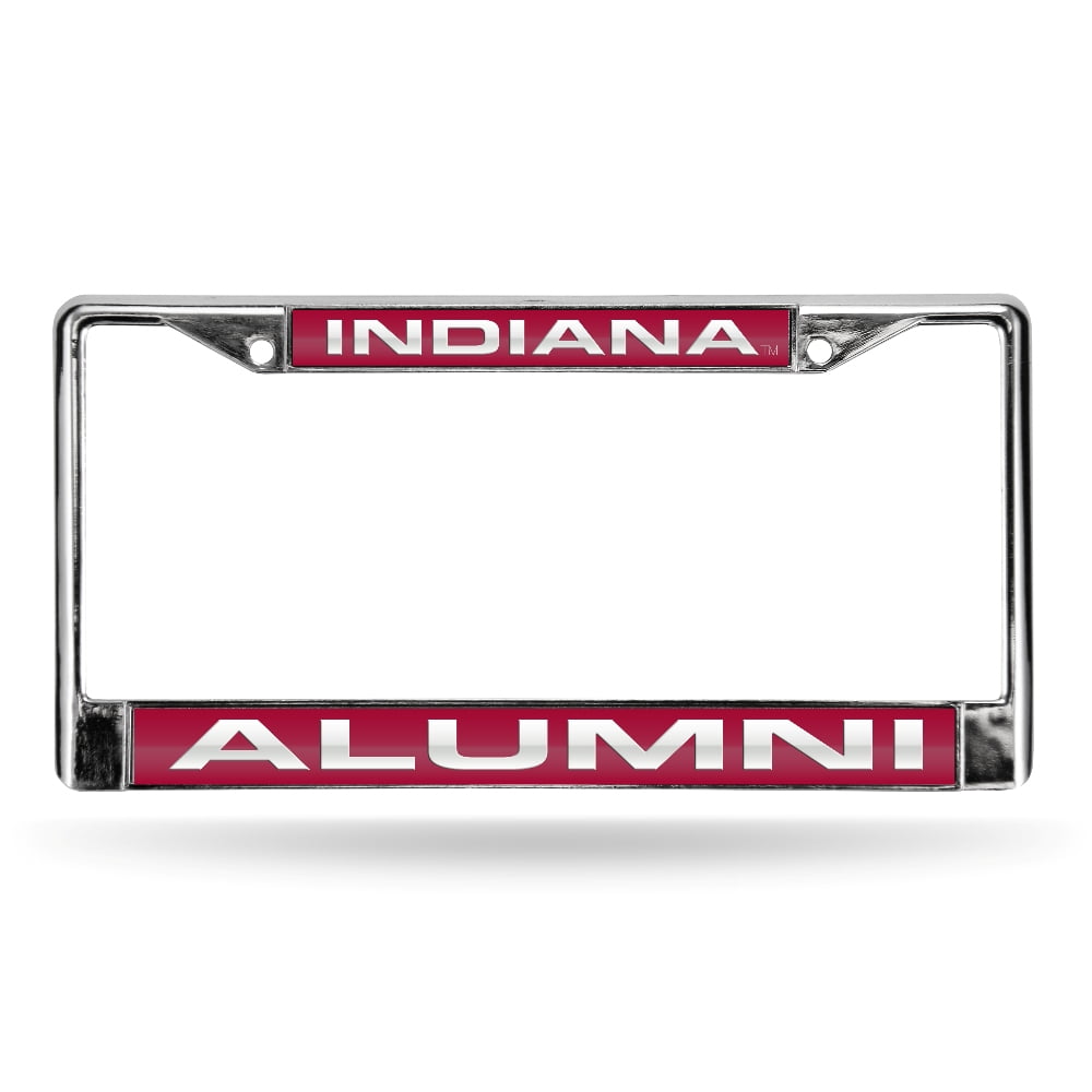 Indiana NCAA Hoosiers Chrome Metal ALUMNI License Plate Frame Holder ...
