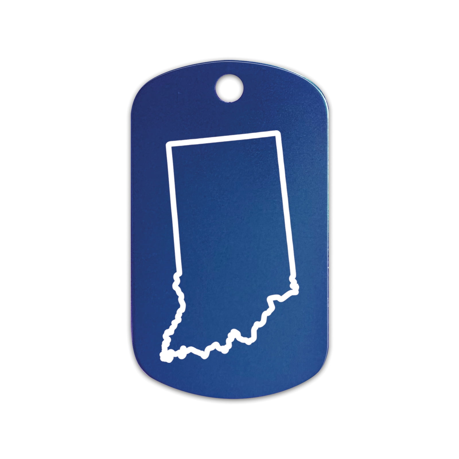 Indiana Outline GI Dog Tag Aluminum Keychain in - Blue - Walmart.com