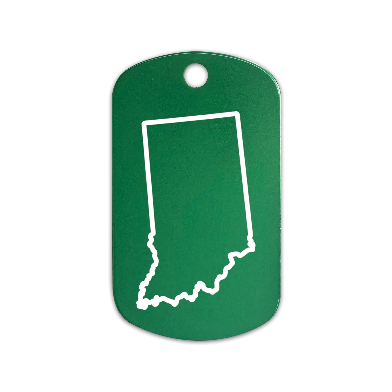 Indiana Outline GI Dog Tag Aluminum Keychain in - Green - Walmart.com