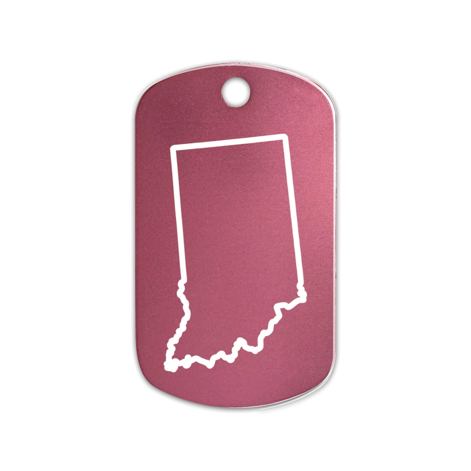 Indiana Outline GI Dog Tag Aluminum Keychain in - Pink - Walmart.com