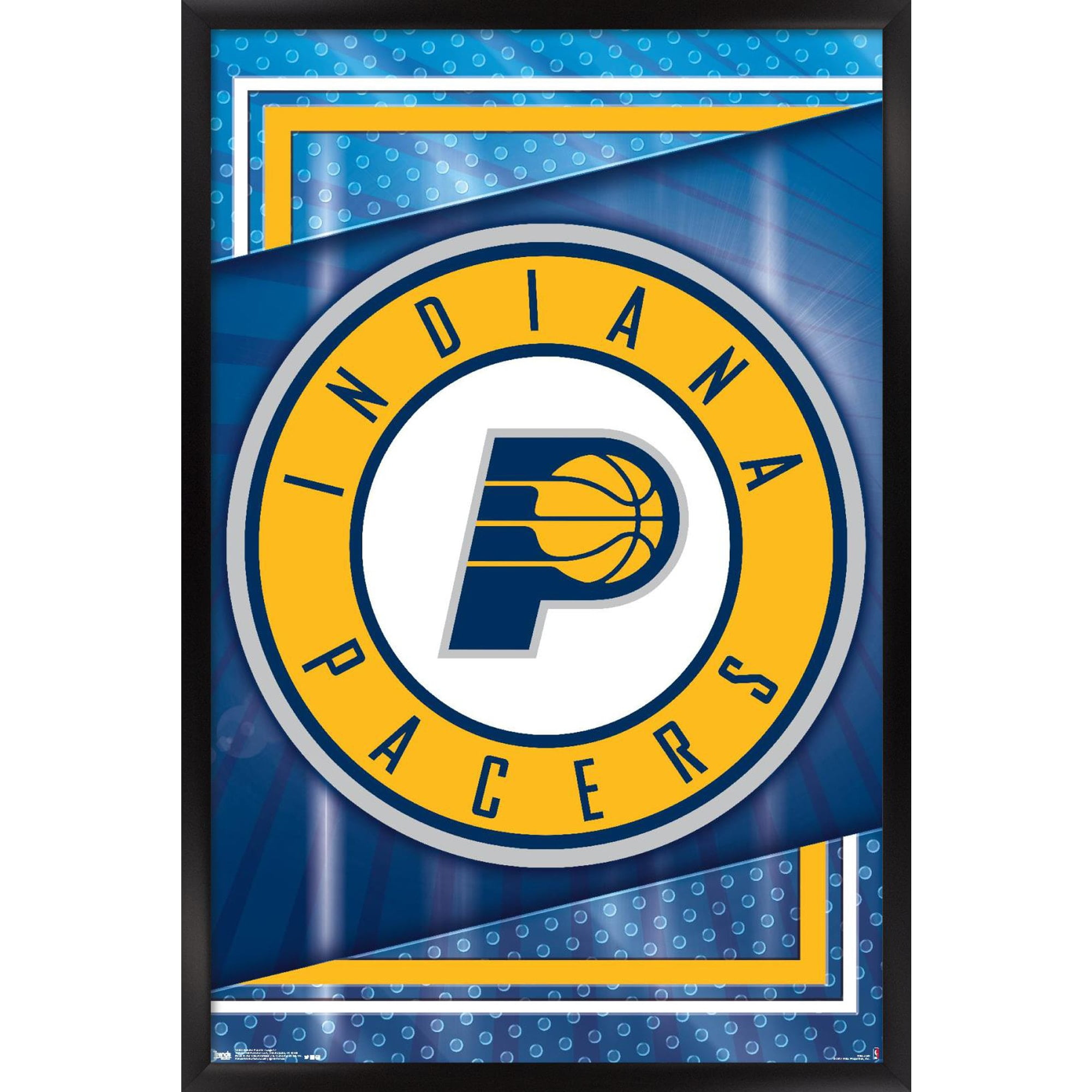 Indiana Pacers 24'' x 35'' Logo Framed Poster - Walmart.com