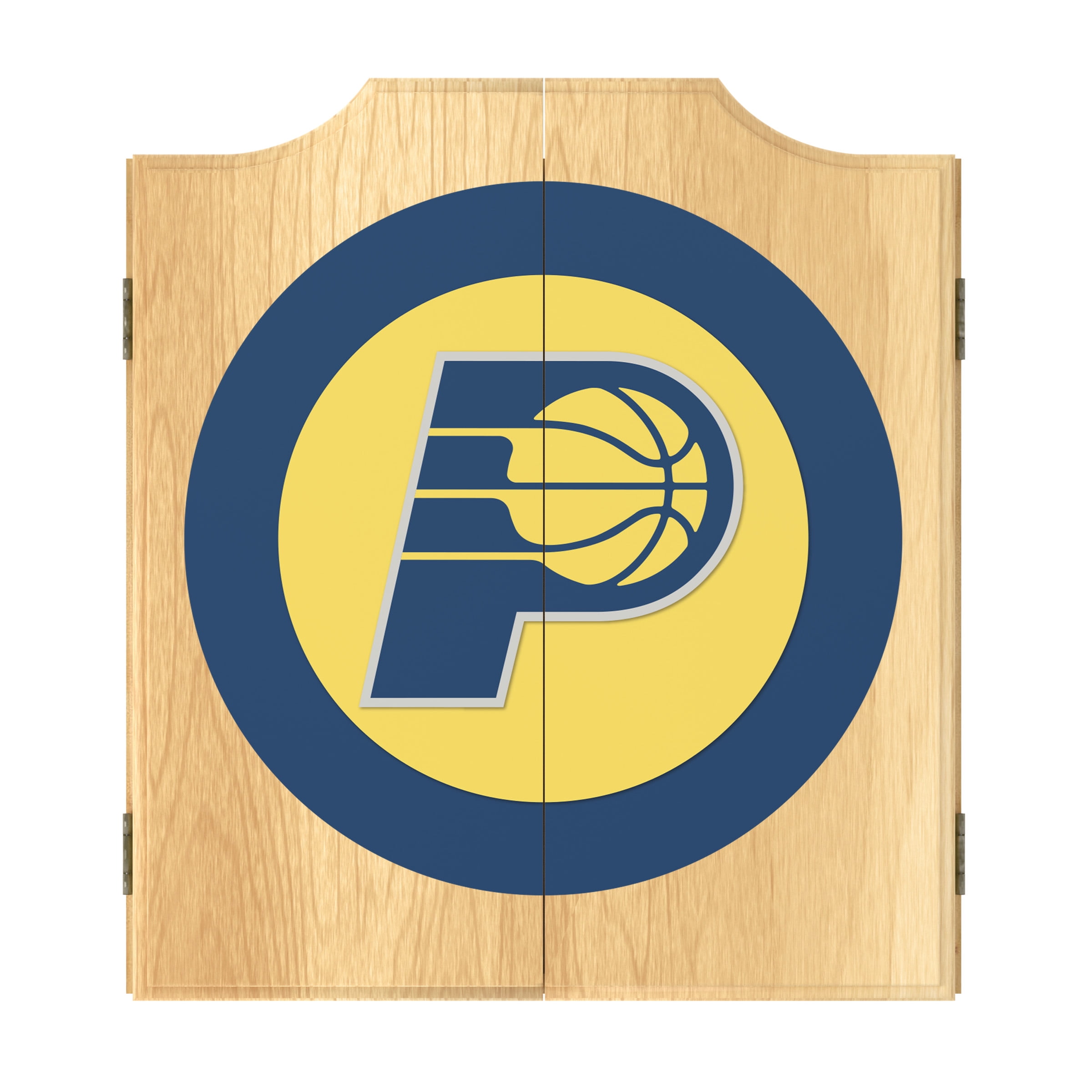 Indiana Pacers Logo Dart Board Cabinet Set with 6 Steel Tip Darts ...