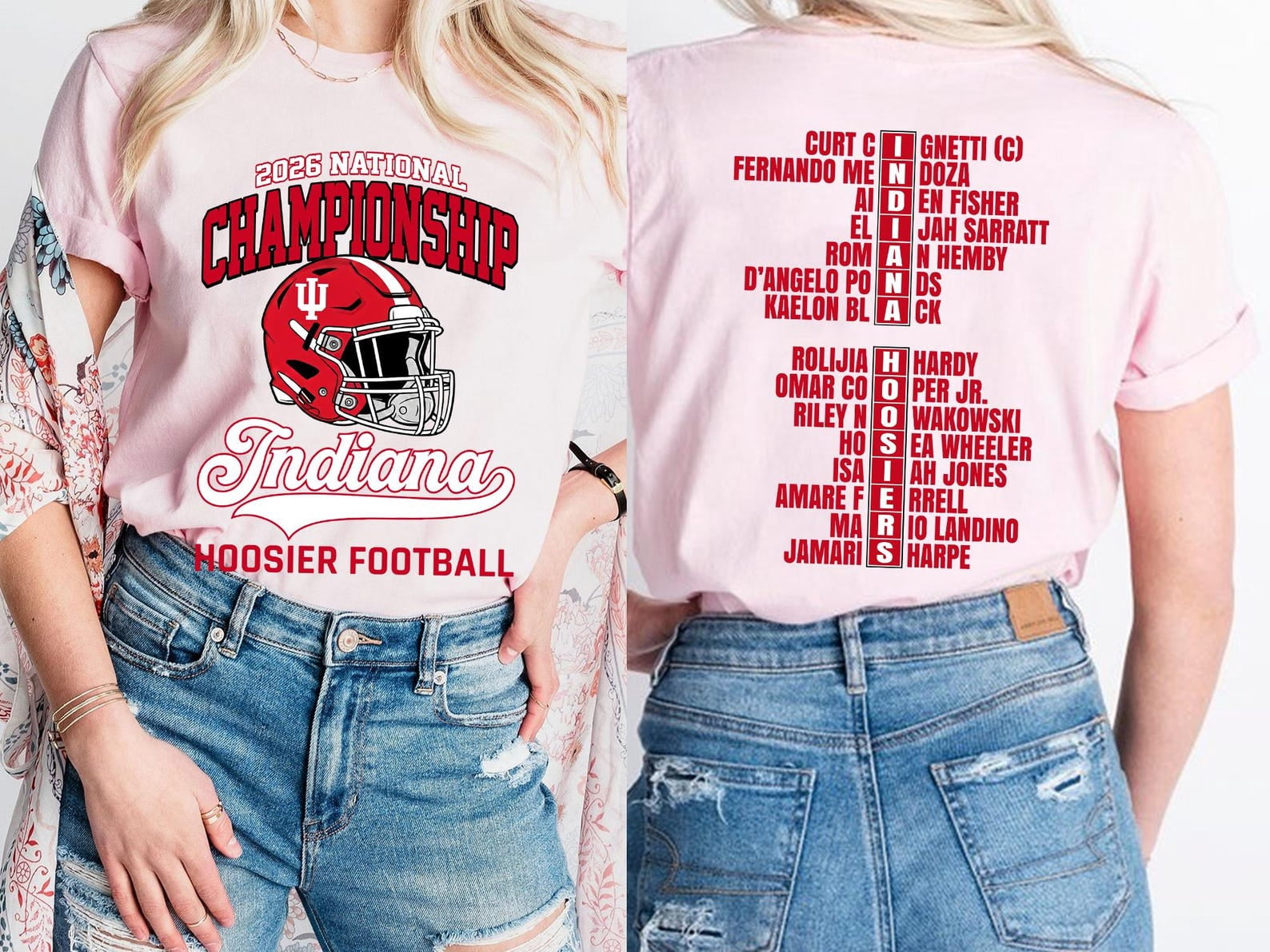 Indiana Rose Bowl Champions 2026 T-Shirt, Indiana Football Team Players ...