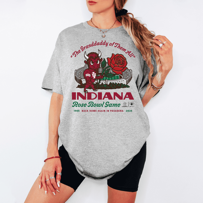 Indiana Rose Bowl Game Pasadena 2026 T-Shirt | Retro Crimson Bull ...