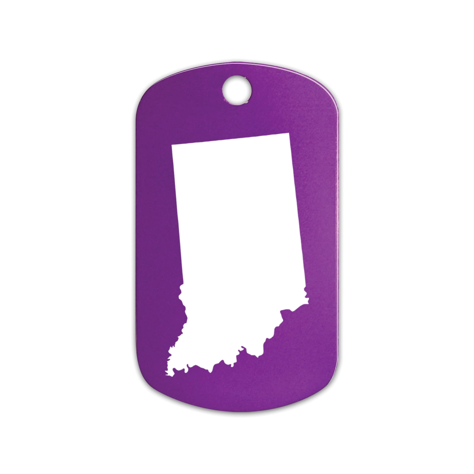 Indiana Shaped GI Dog Tag Aluminum Keychain in - Purple - Walmart.com