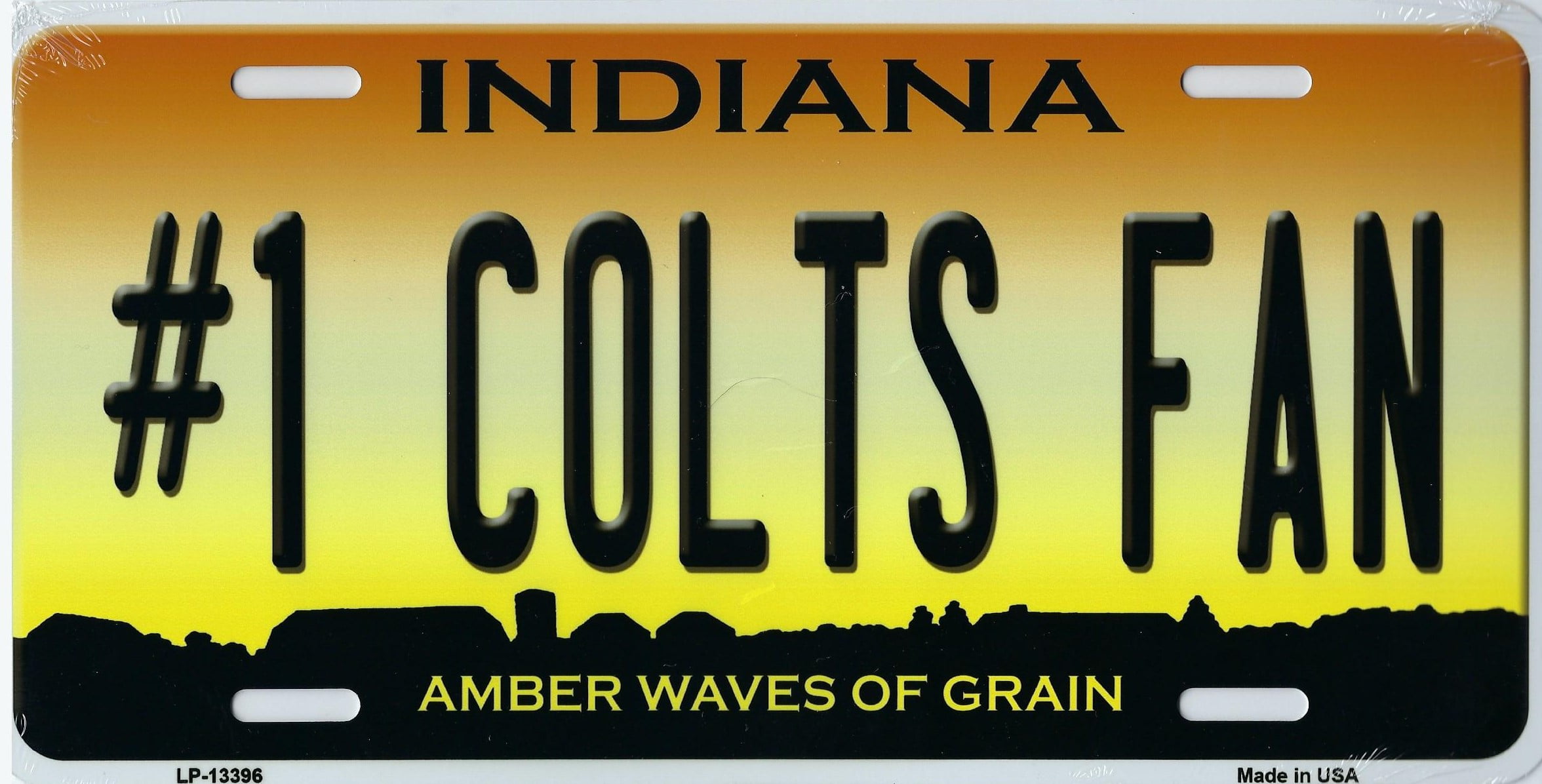 Indiana State Background Novelty Metal License Plate Tag (#1 Colts Fan ...