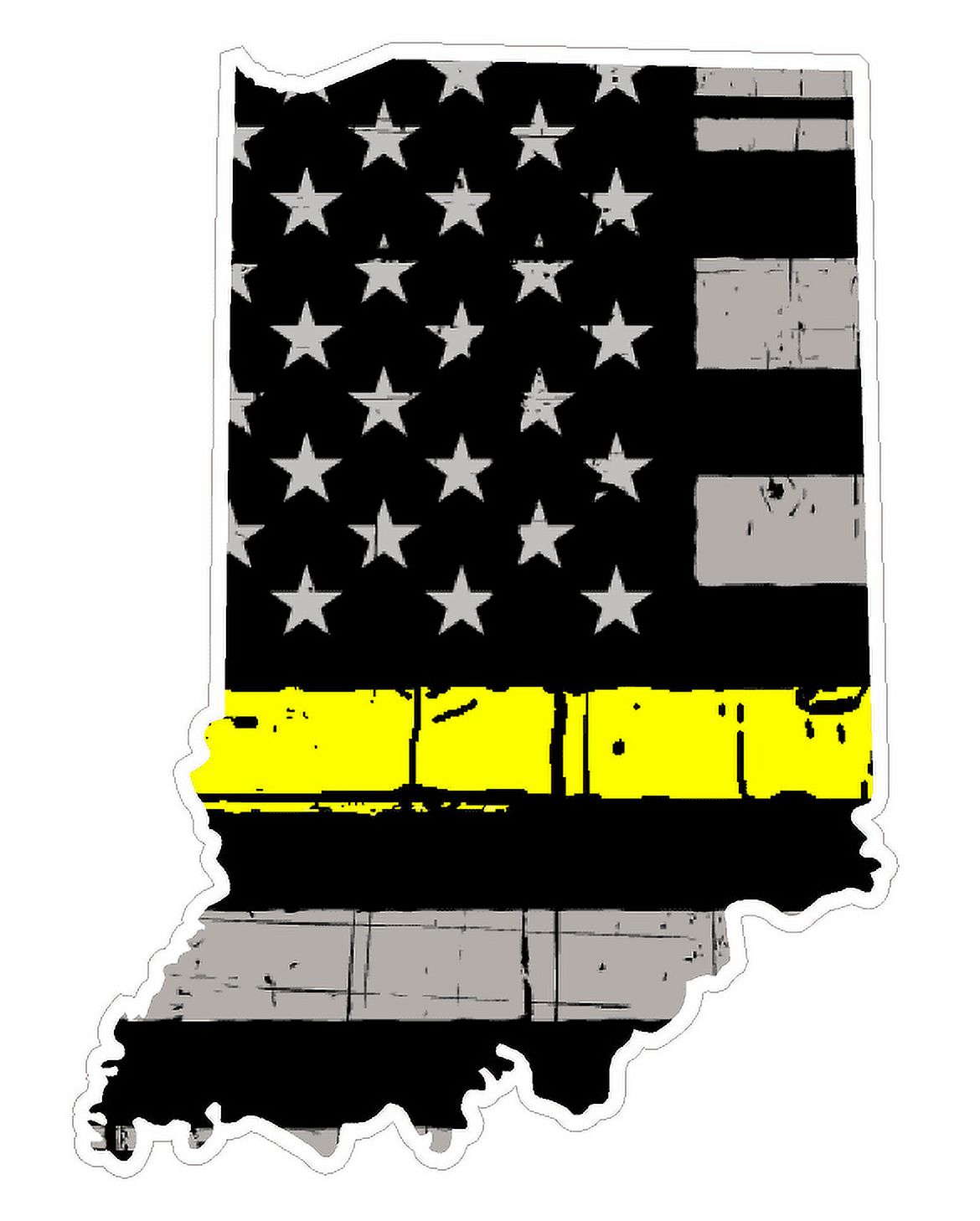 Indiana State (E15) Thin Yellow Line Dispatch Vinyl Decal Sticker Car ...