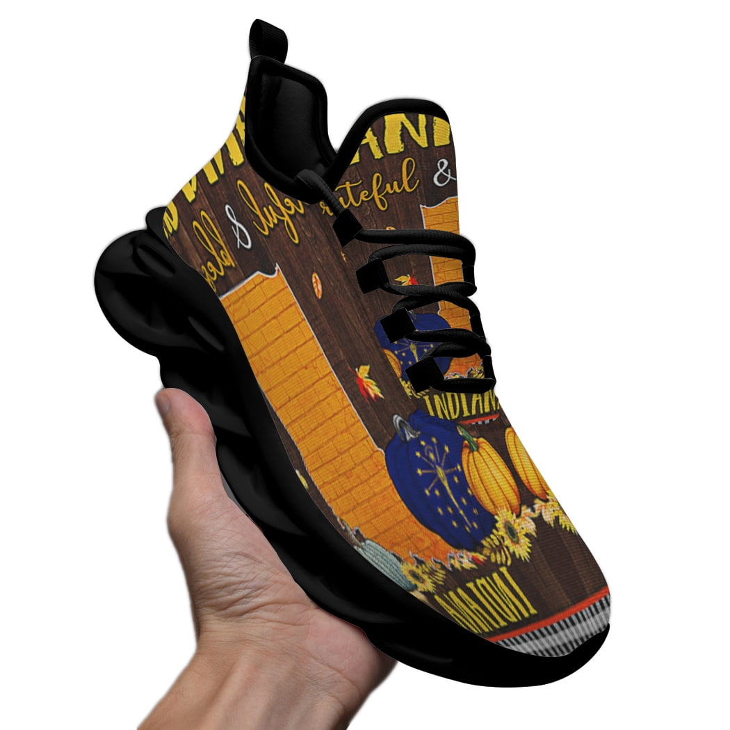 Indiana State Fall Thanksgiving Thankful Grateful And Blessed Shoes ...
