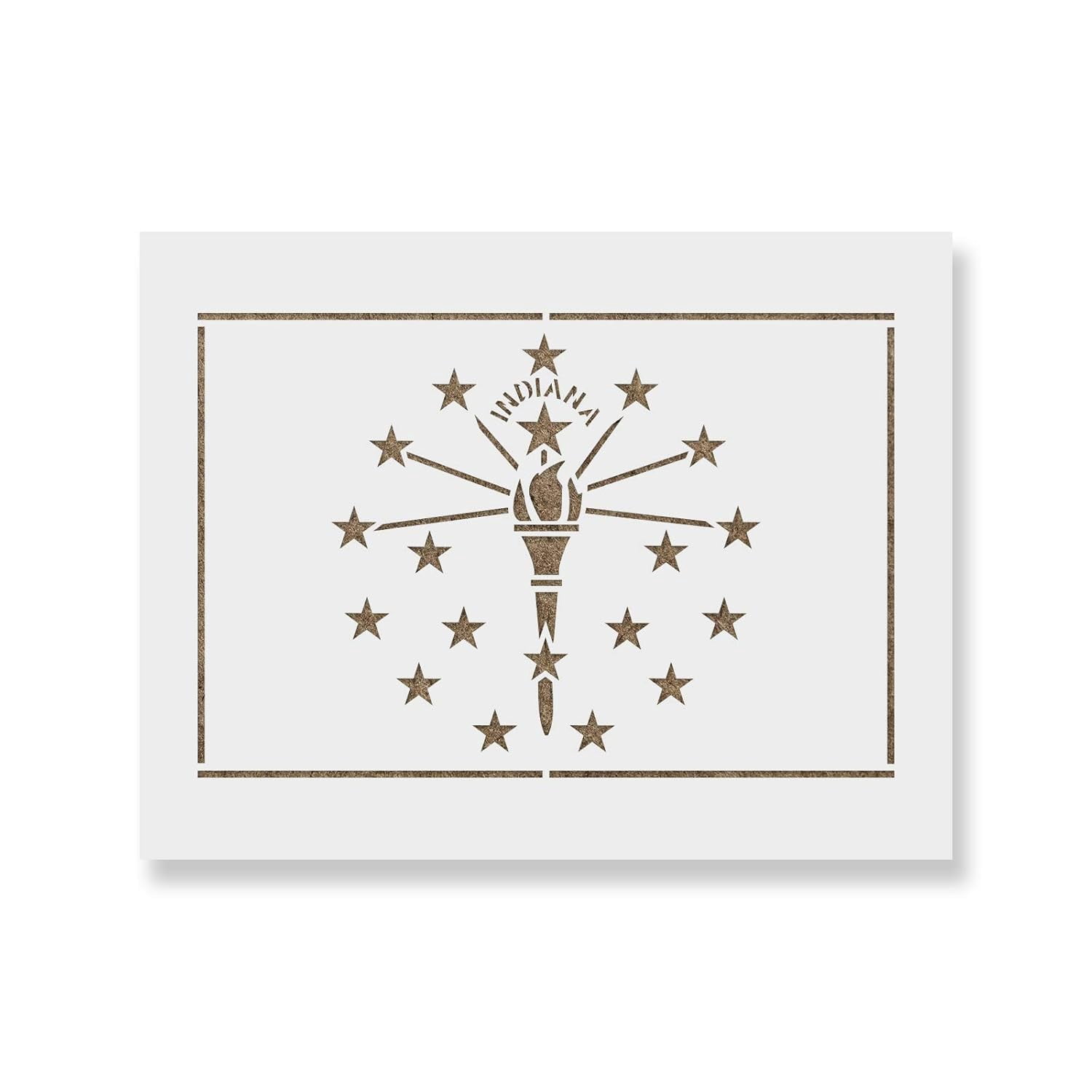 Indiana State Flag Stencil Template for Walls and Crafts Reusable ...
