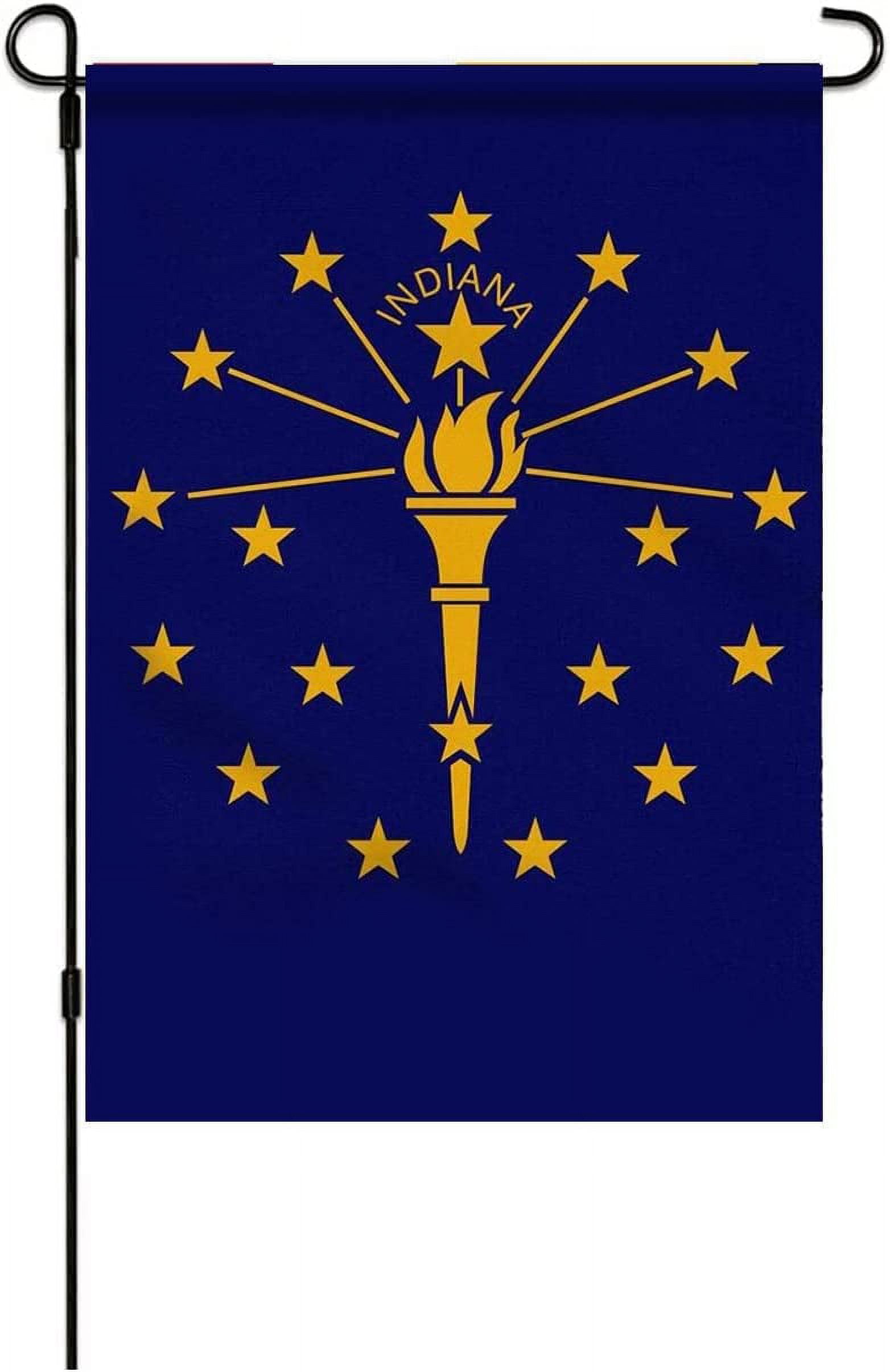 Indiana State Garden Flags Double Sided Vivid Color and Fade Proof ...