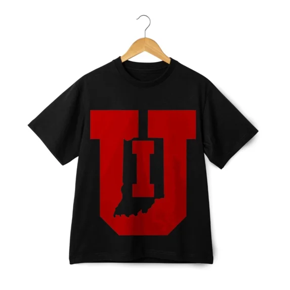 Indiana State Shape T-Shirt IU State Logo Big Graphic College Team ...