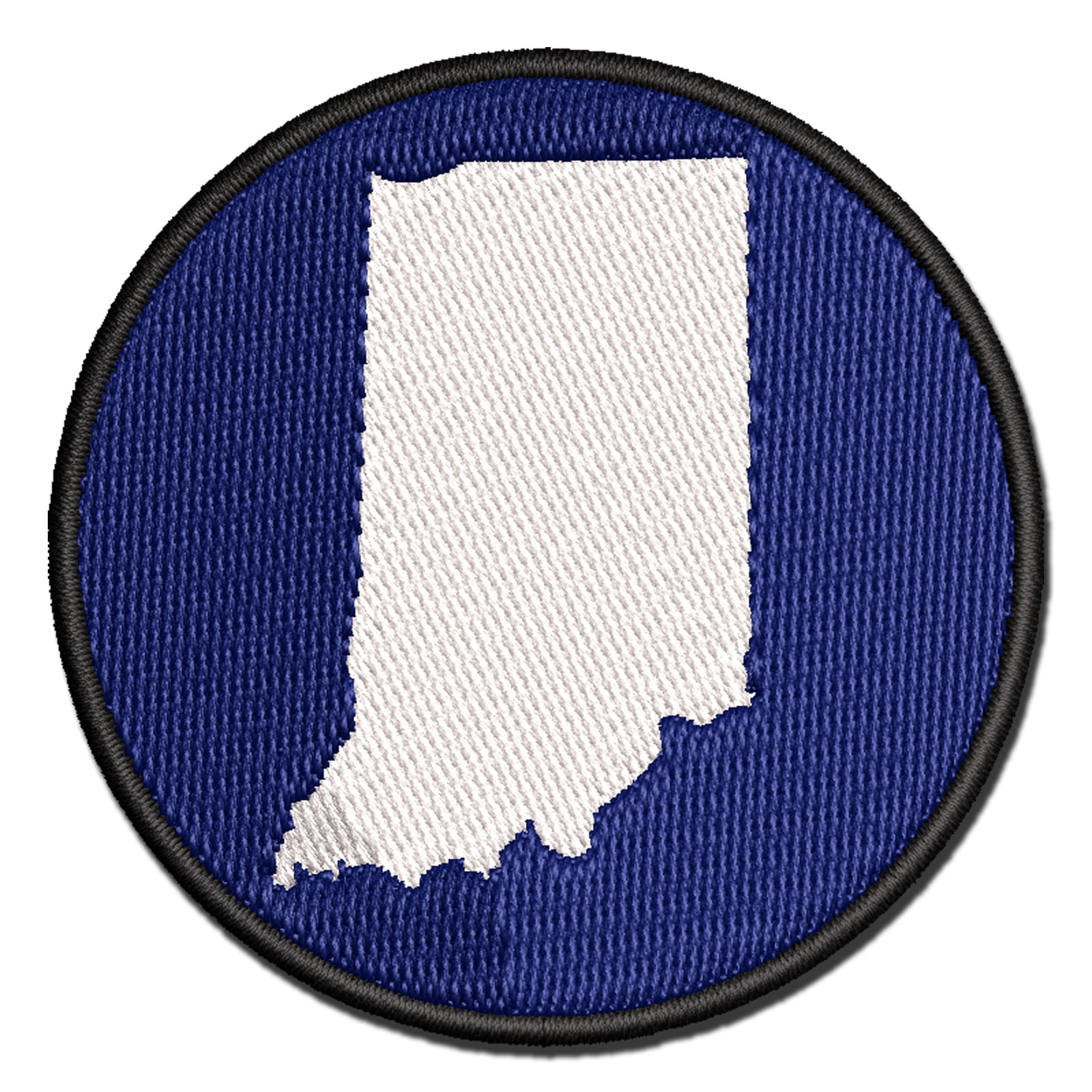 Indiana State Silhouette Applique Multi-Color Embroidered Hook & Loop ...