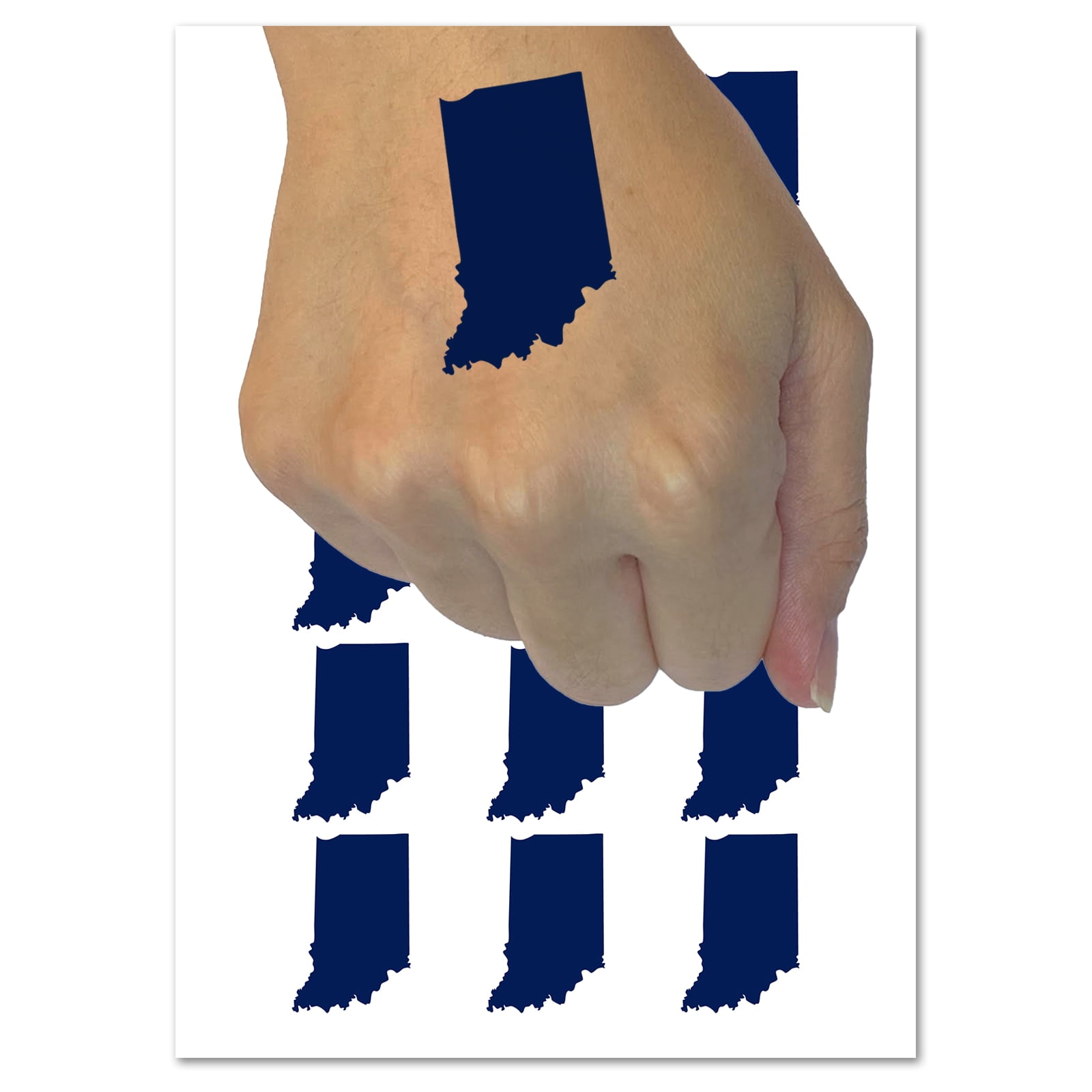 Indiana State Silhouette Water Resistant Temporary Tattoo Set Fake Body ...