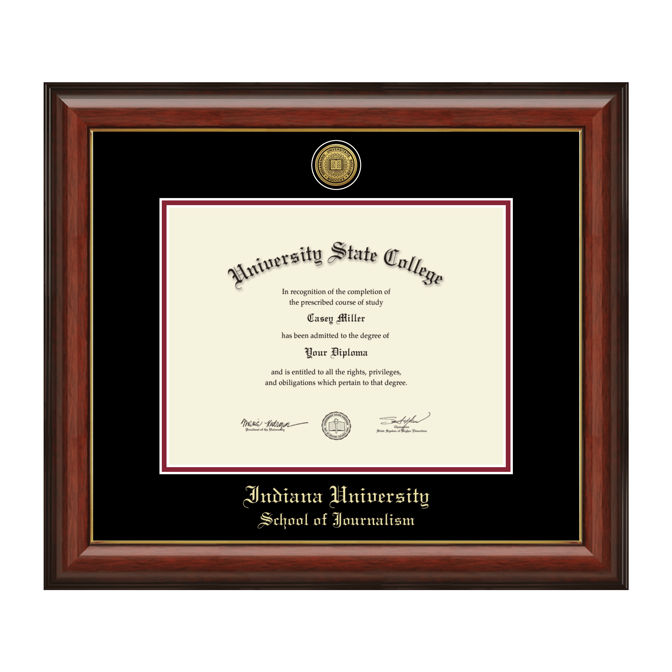 Framerly - IU Journalism Diploma Frame with Black and Crimson Mat ...