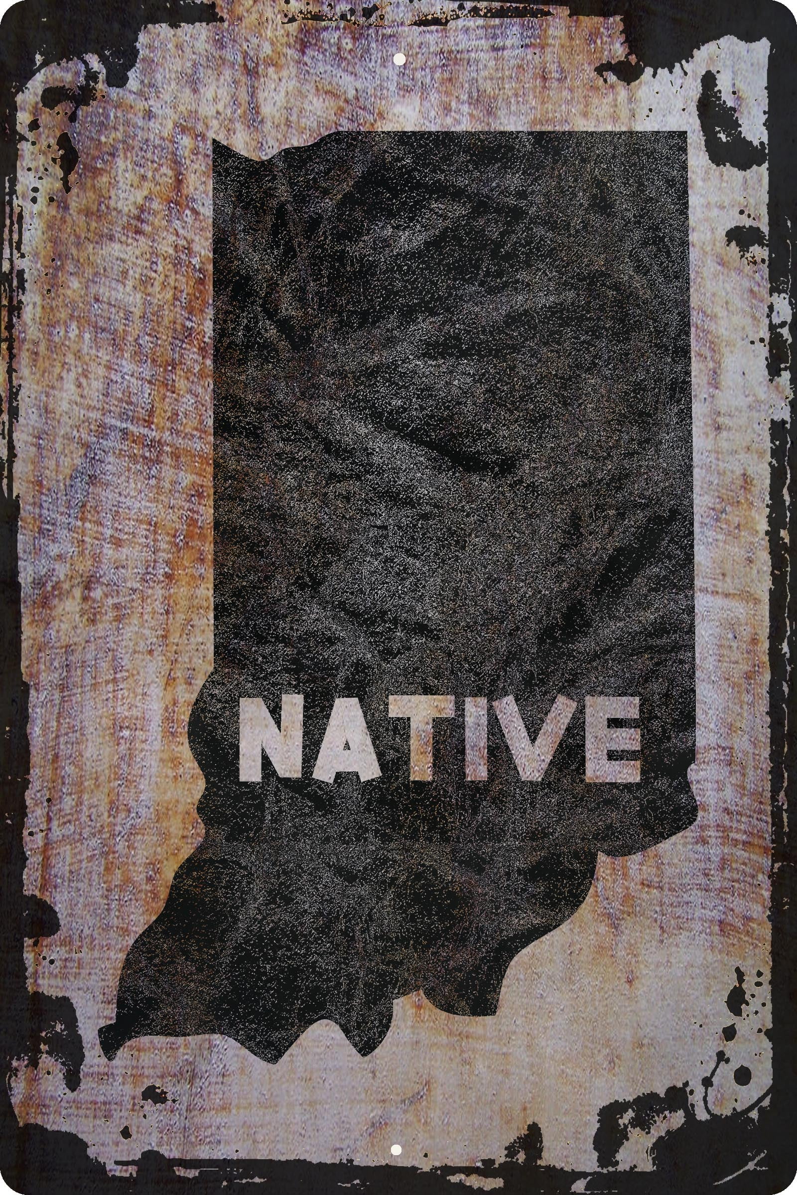 Indiana nativestate map home hometown Beige Wall Art Decor Funny Gift ...