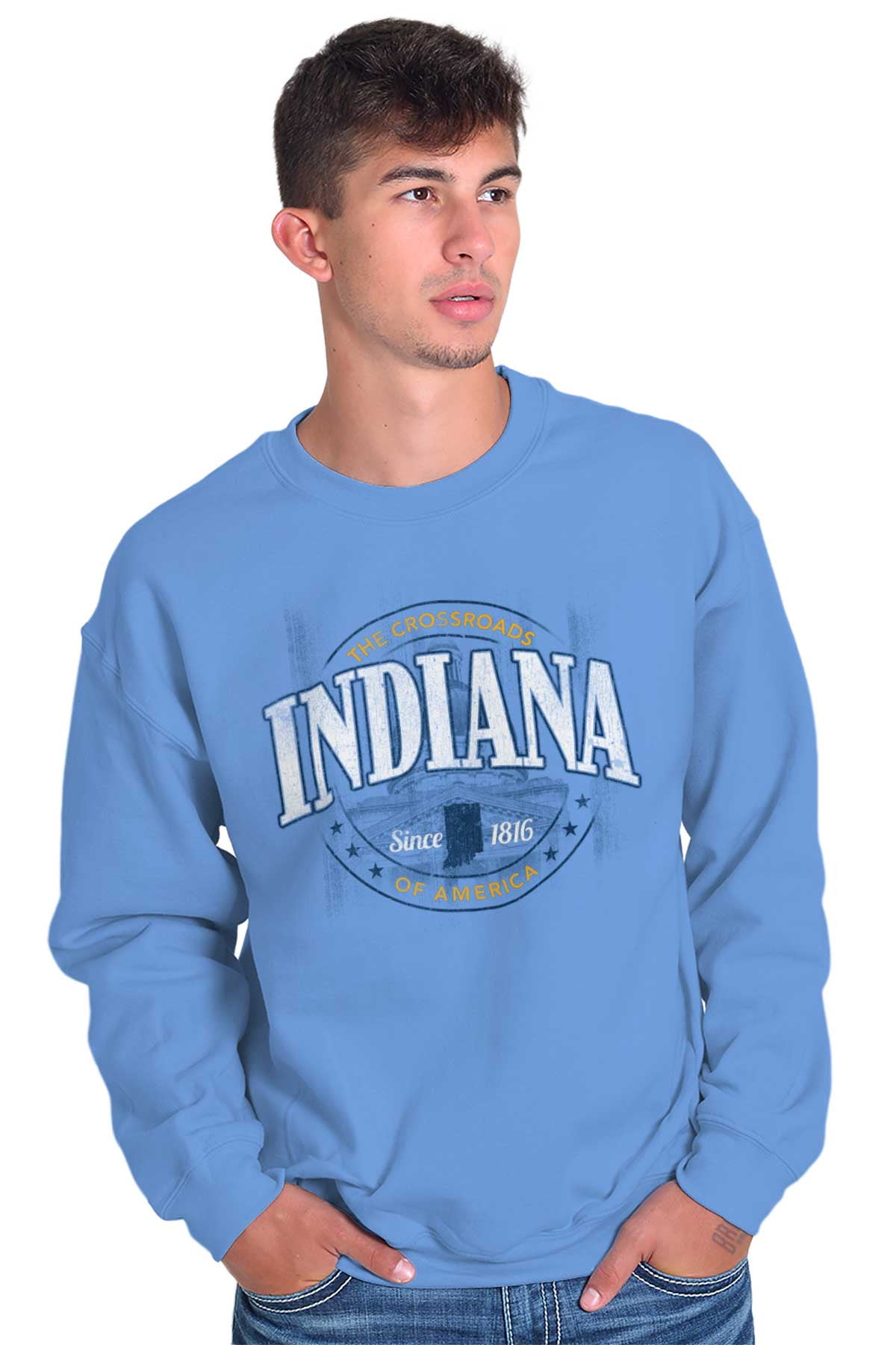 Indiana the American Crossroads Map Sweatshirt for Men or Women Brisco ...