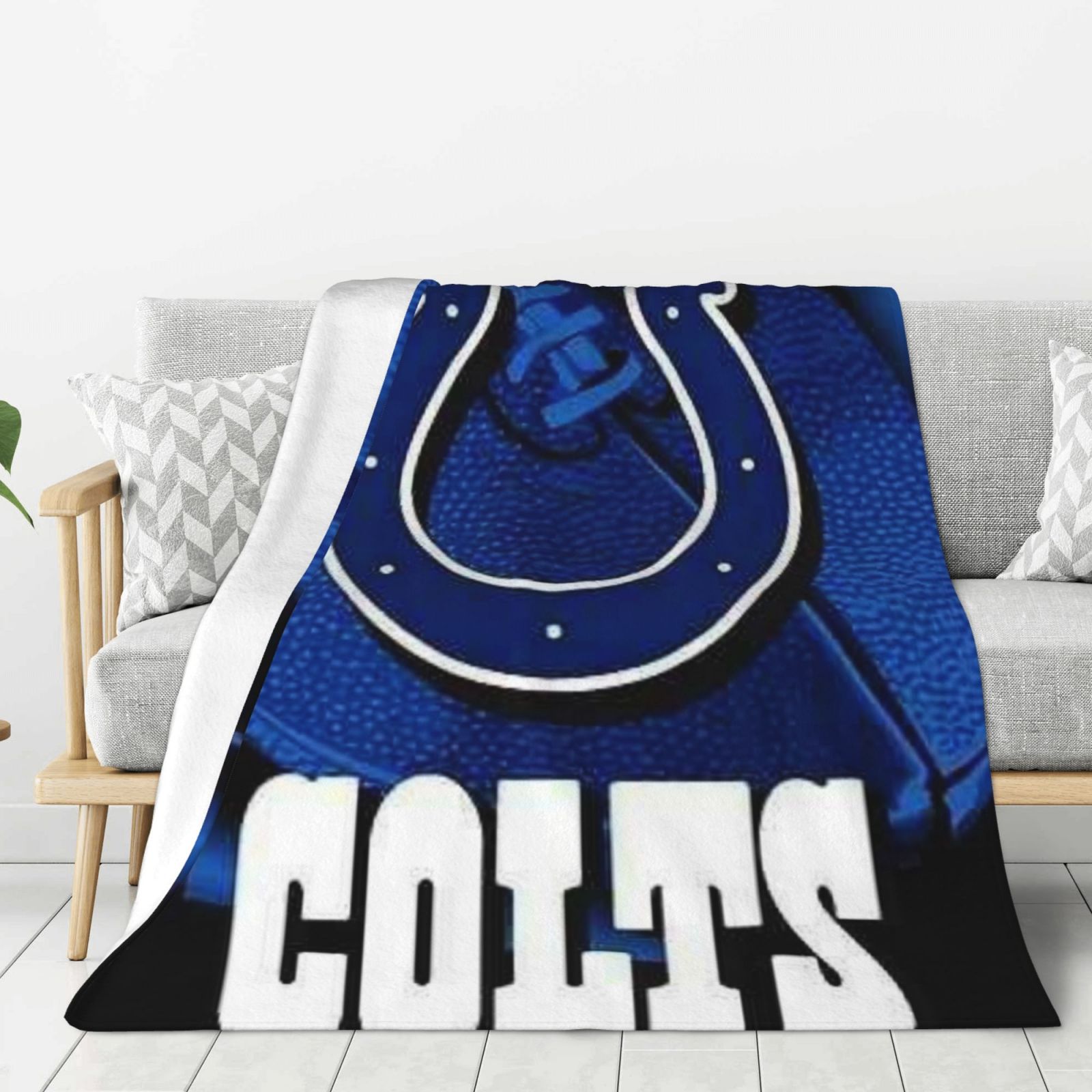 Colts Football Flannel Throw Blankets Super Soft Blankets for Adults ...