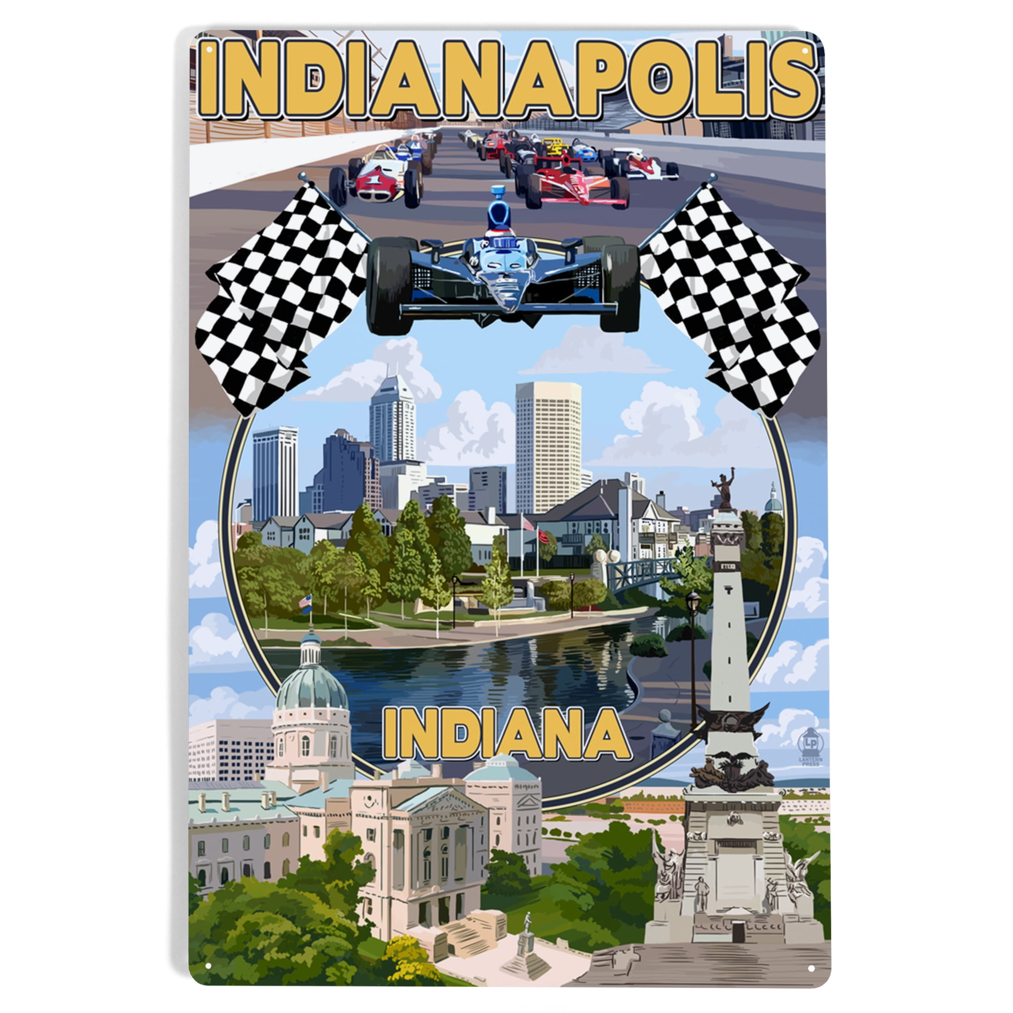 Indianapolis, Indiana, Montage Scenes (12x18 Aluminum Art, Indoor ...