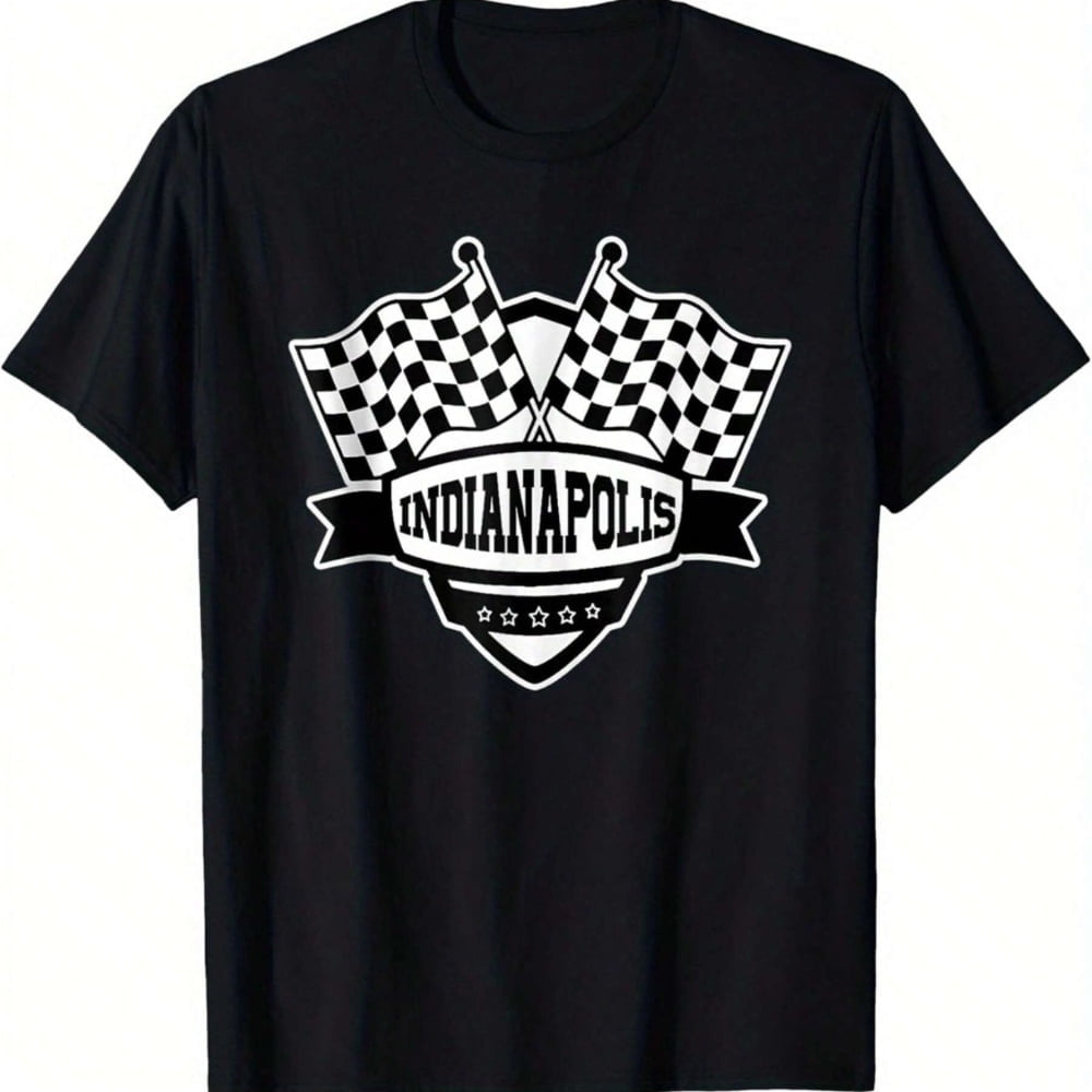 Indianapolis Indiana Racing Checkered Flag T-Shirt Selected Pure Cotton ...