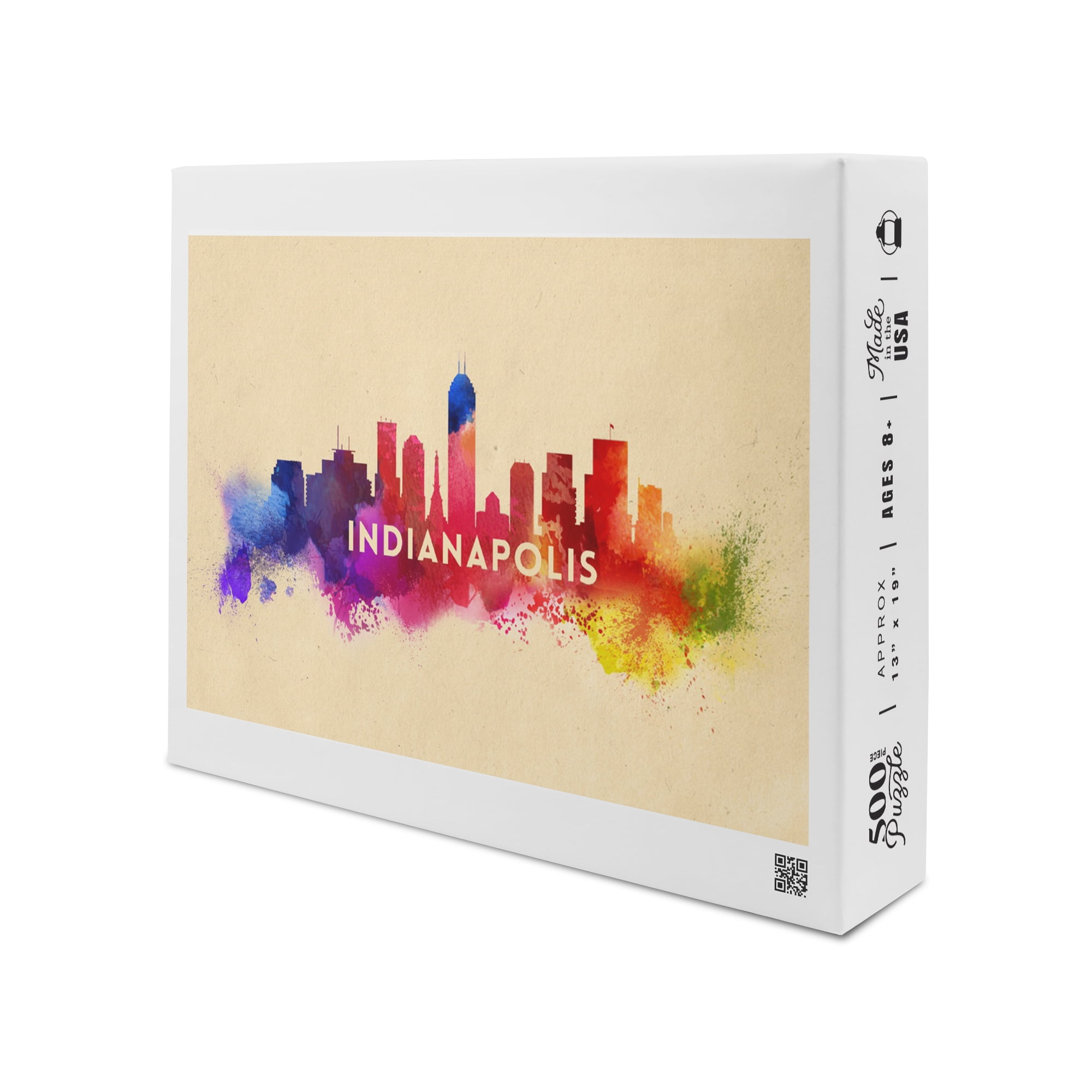 Indianapolis, Indiana, Skyline Abstract (19x27 inches, Premium 500 ...