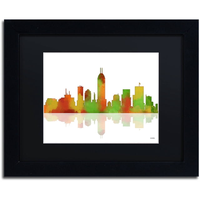 "Indianapolis Indiana Skyline" Canvas Art by Marlene Watson Black Matte ...