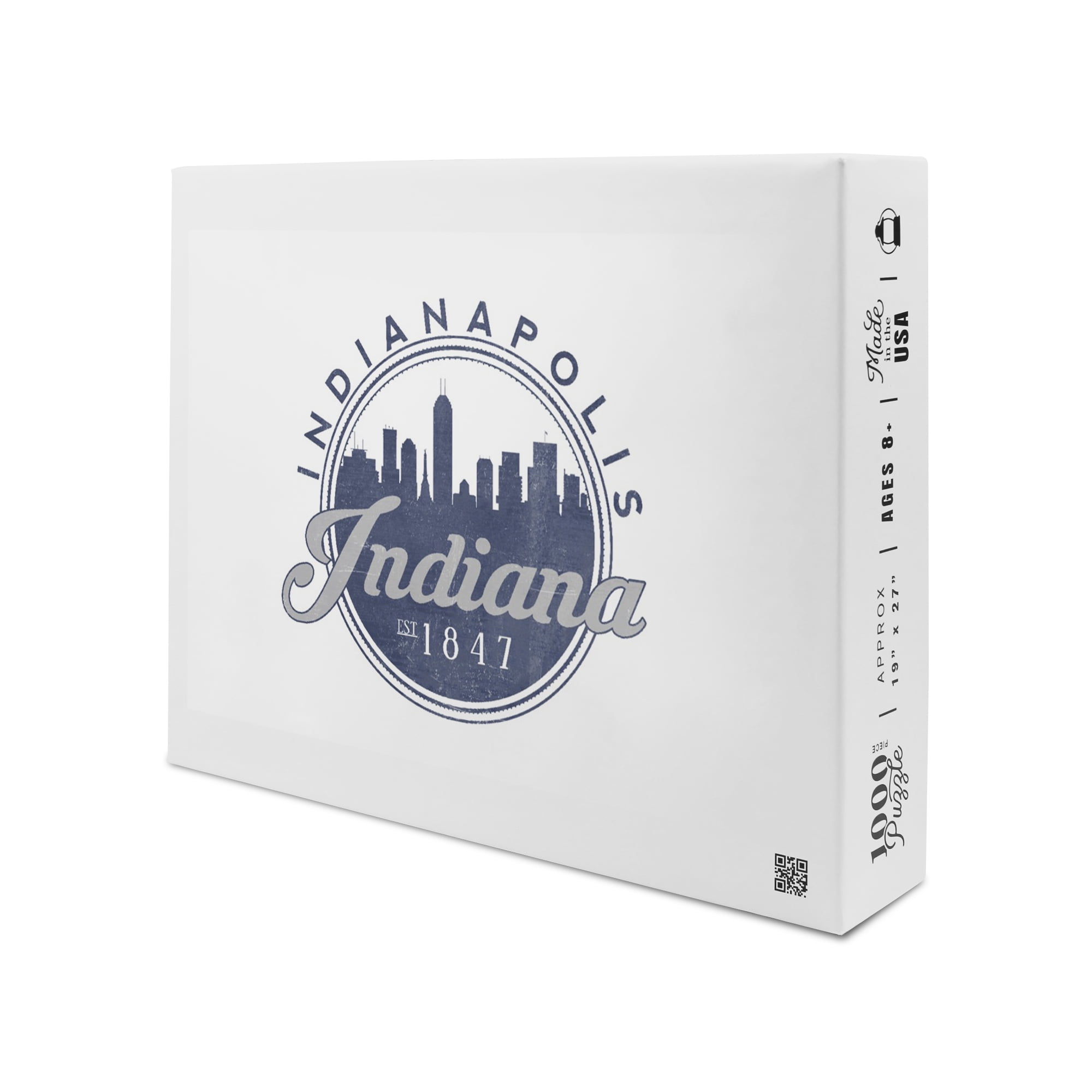 Indianapolis, Indiana, Skyline Seal (Blue) (1000 Piece Puzzle, Size ...