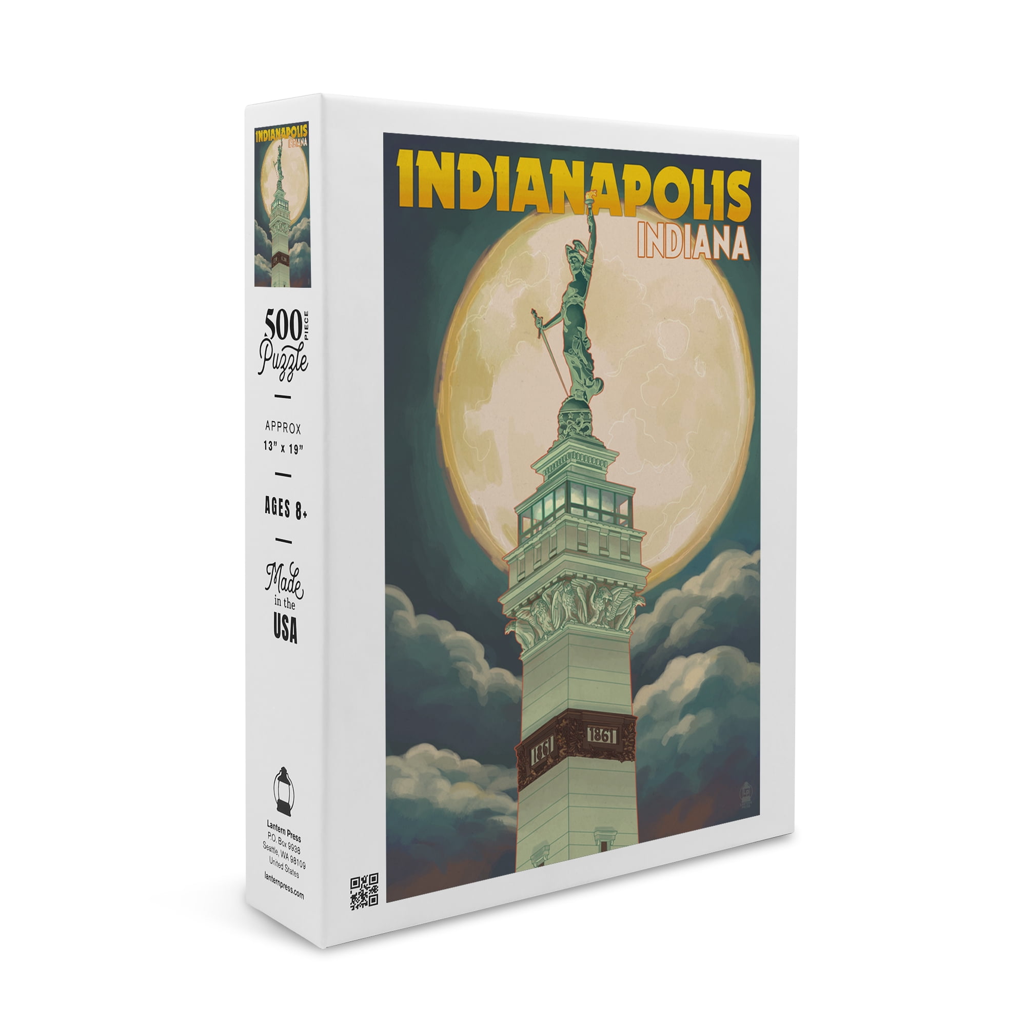 Indianapolis, Indiana, Soldiers' and Sailors' Monument and Moon (19x27 ...